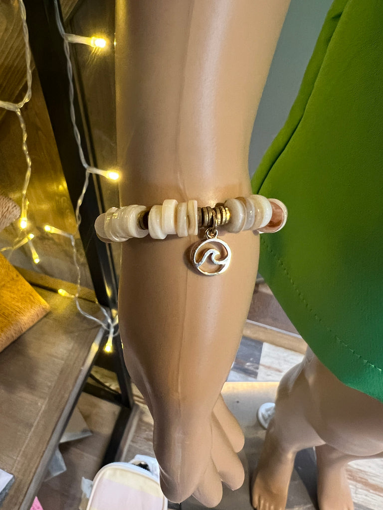 White and Gold Wave Bracelet – Yup Sup